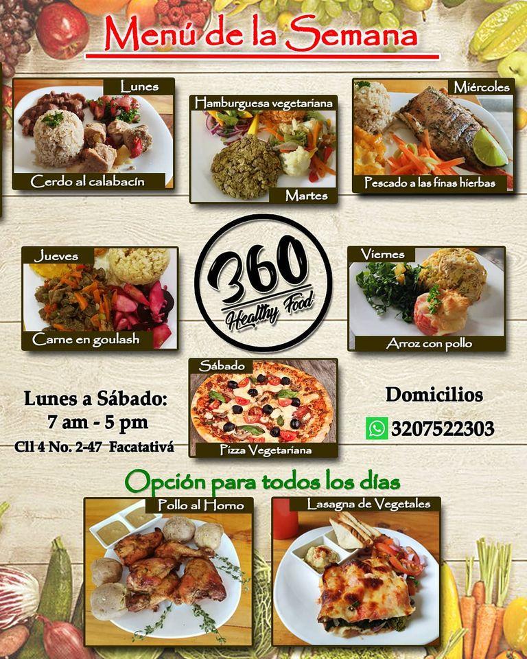Menu at 360 healthy food restaurant, Facatativá