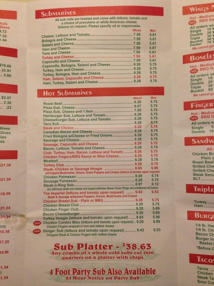 Menu at Imperial Pizza - Abbott Road pizzeria, Buffalo, Abbott Rd
