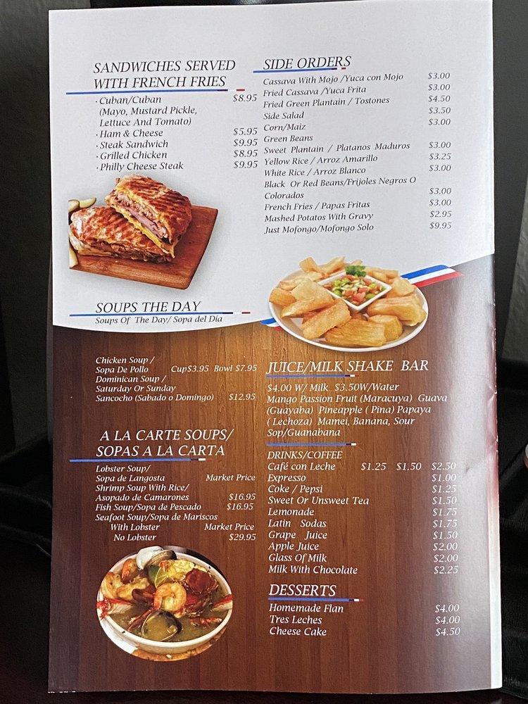 Menu at Mofongo Steakhouse Seafood Bar & Grill, Tampa