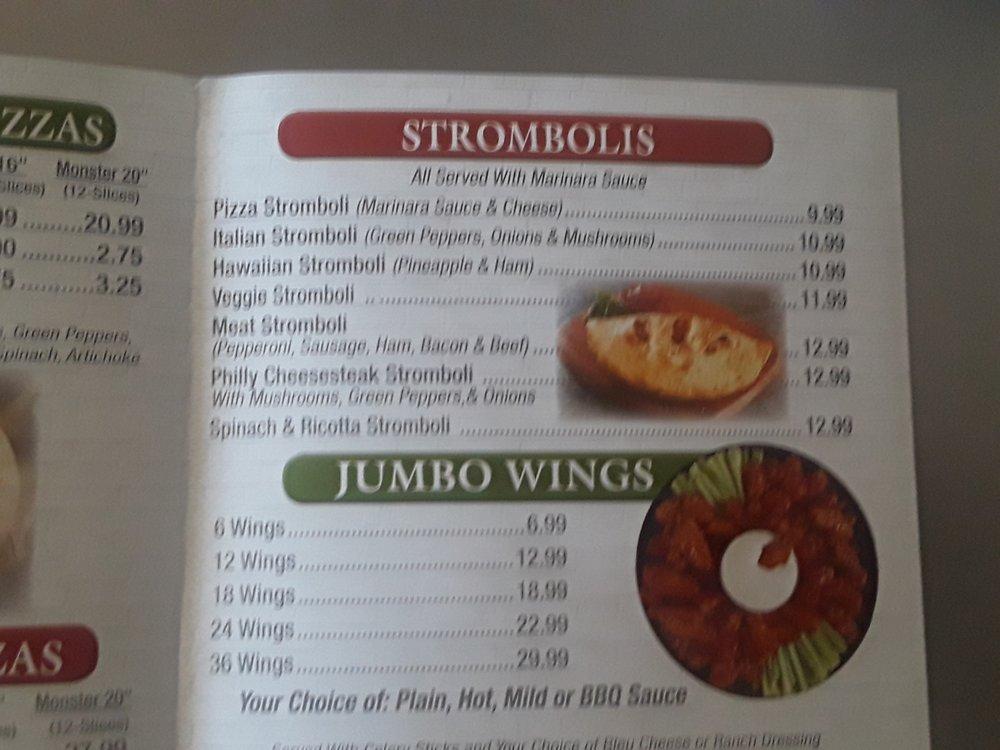 Menu at Pizzeria Santa Lucia, Jessup