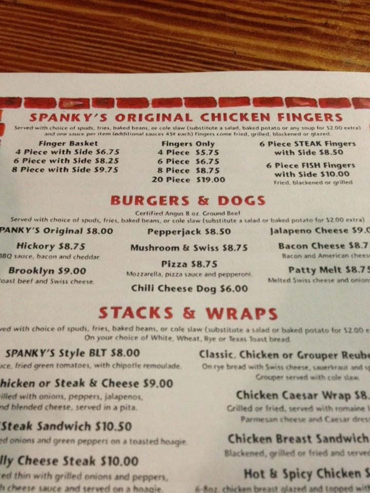 Menu at Spanky's Southside Pizza Galley and Saloon pizzeria, Savannah ...