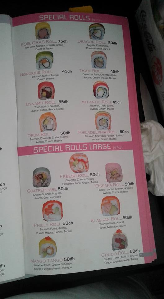 Menu at Sushi box maroc M'dik restaurant, M'diq