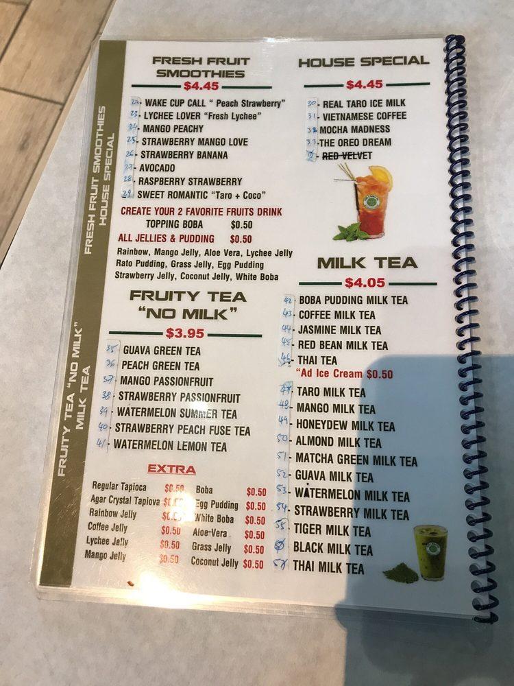 Menu at Tasty 160 Pho & Boba Tea pub & bar, Midland