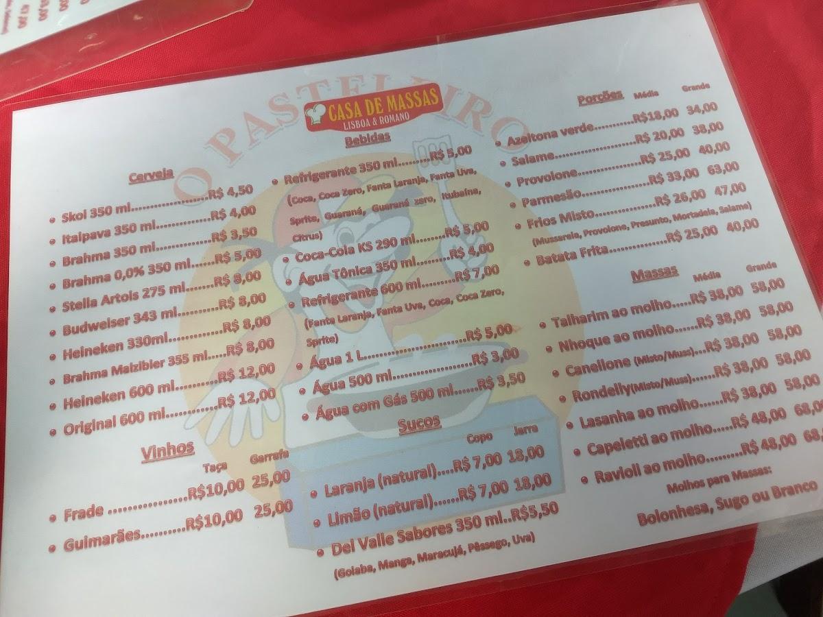 Menu em CASA DE MASSAS LISBOA E ROMANO restaurante, Ilha Comprida