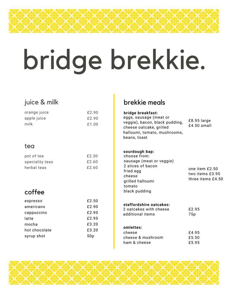 Menu at The Bridge House Hotel & Restaurant, Oakamoor