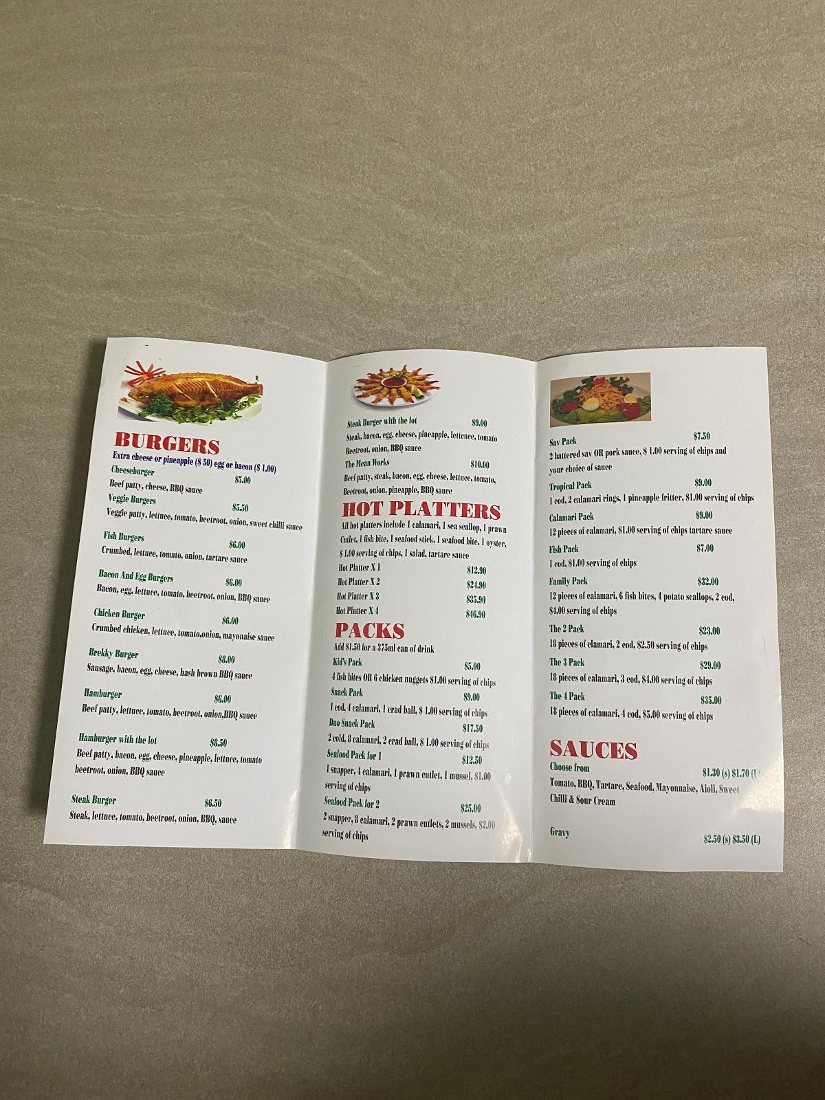 Menu at Atlantis Seafood fast food, Strathpine