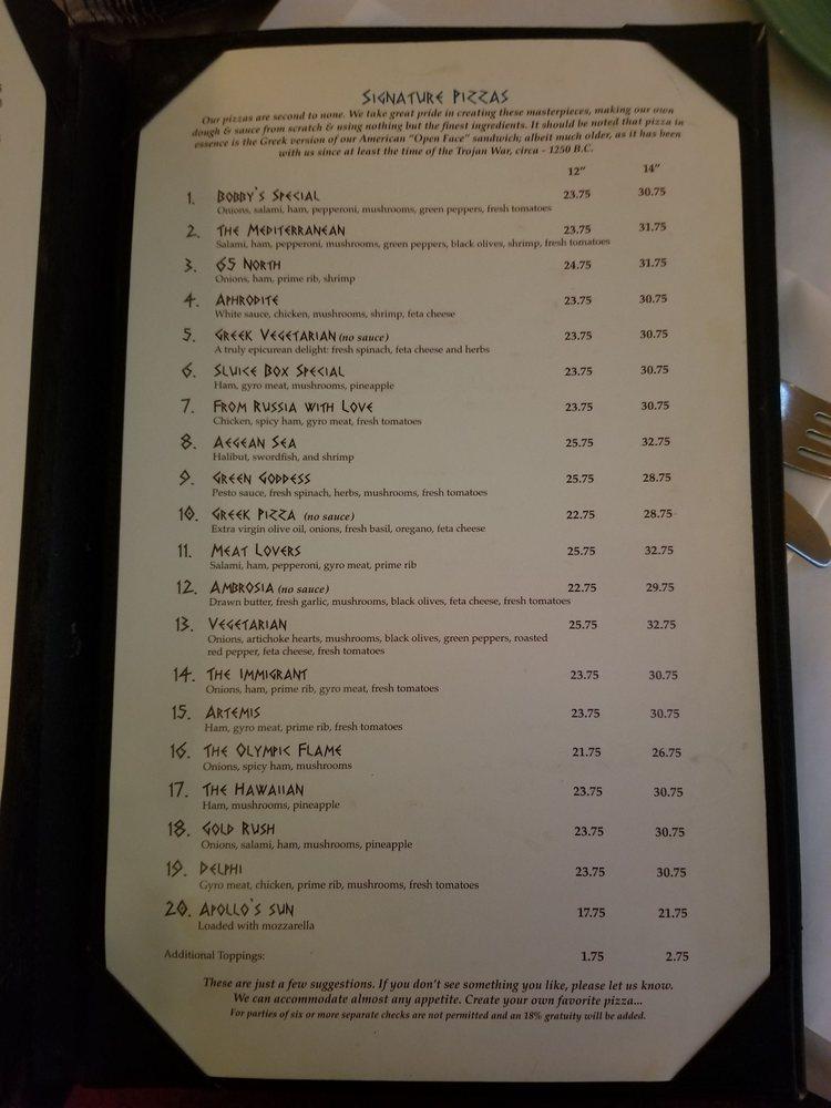 Menu at Bobby's Downtown pub & bar, Fairbanks
