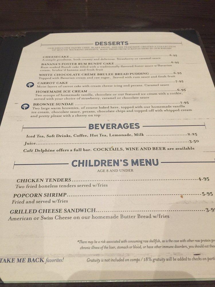 Menu at Cafe Delphine, Charenton