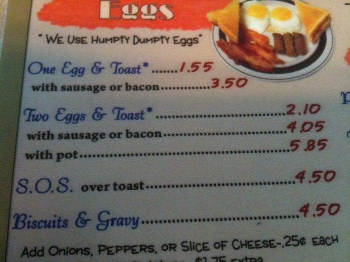 Menu at Cecil Diner restaurant, Cecil