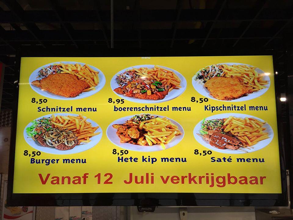 Menu at Snackbar Banana, Leeuwarden