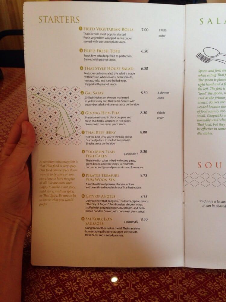 Menu at Thai Orchid Cafe- Washburn Way, Klamath Falls
