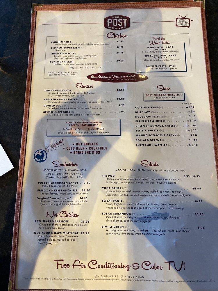 Carta del restaurante The Post Chicken & Beer, Estes Park