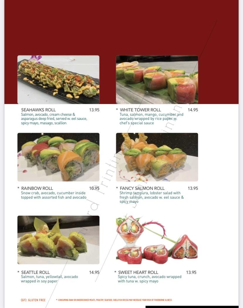 Menu at Big Fish Sushi restaurant, Sammamish