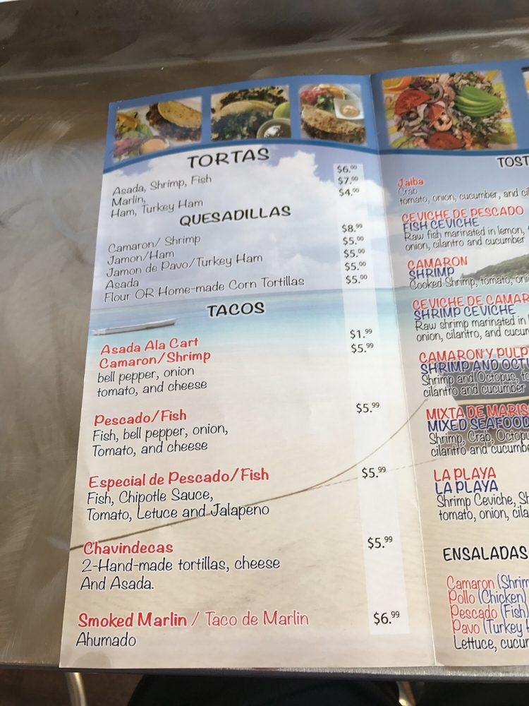 Menu at La playa seafood pub & bar, Atwater
