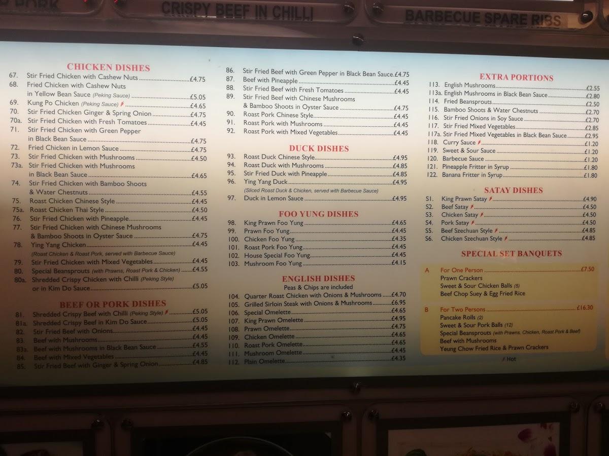 Menu at New Pearl House fast food, Northampton