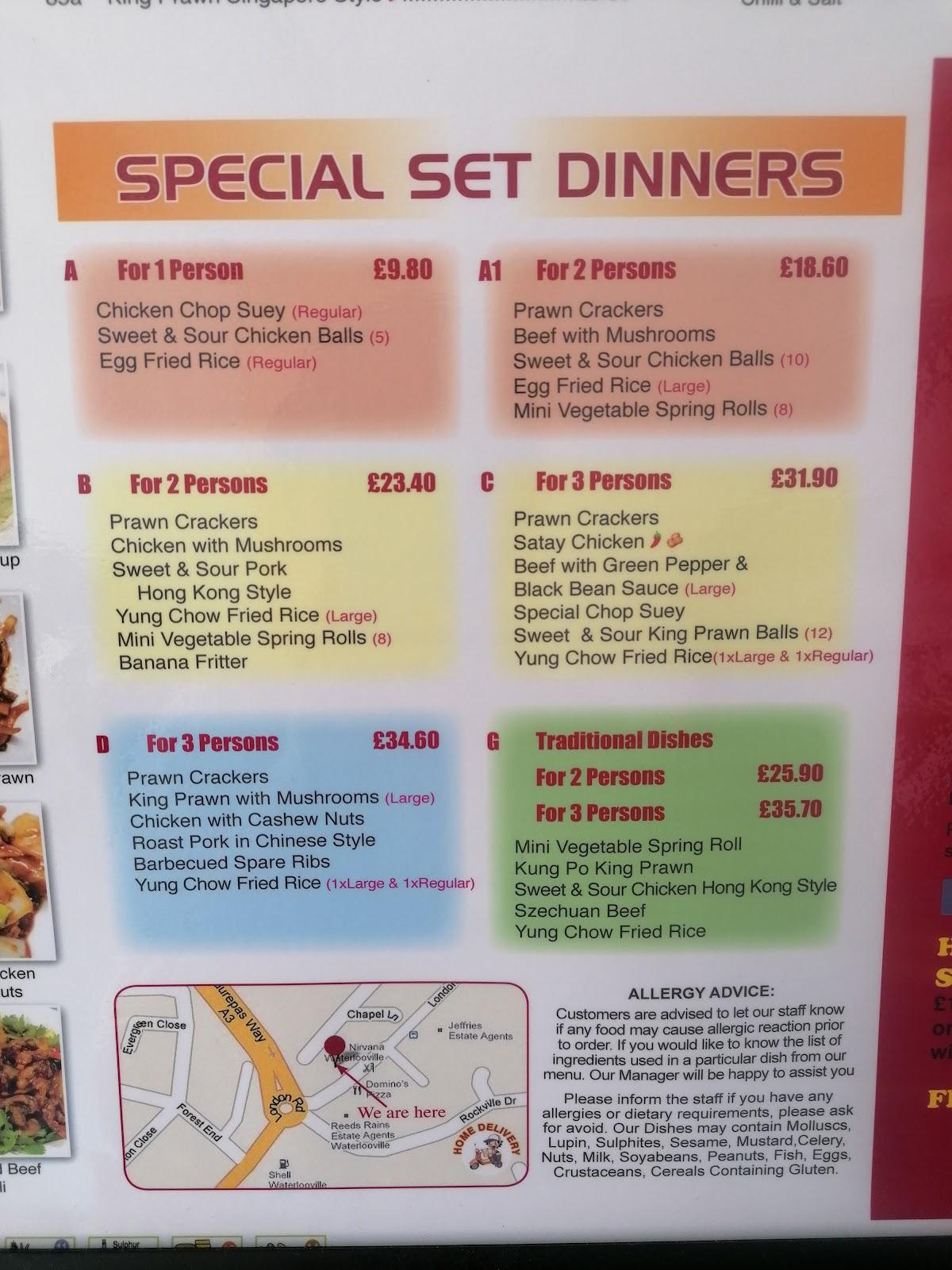 Menu at The Light Chinese Takeaway fast food, Waterlooville