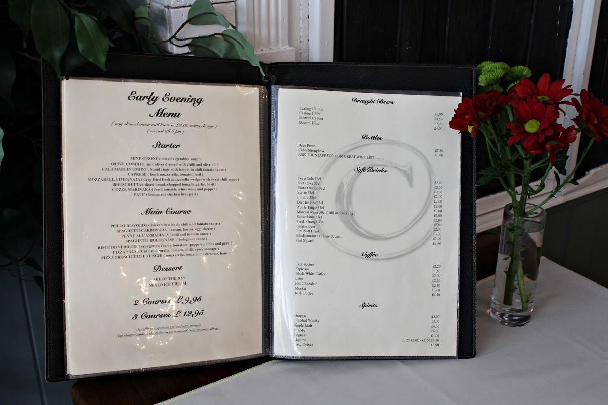 Menu at Carlucci Restaurant, Dunfermline