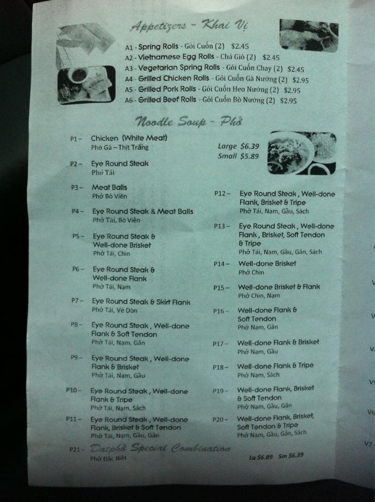 Menu at Datpho restaurant, Spring
