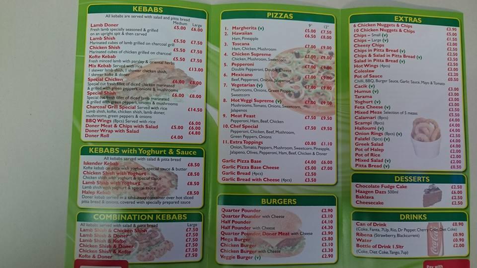 Menu at Kebabery fast food, Loughton, 166 High Road