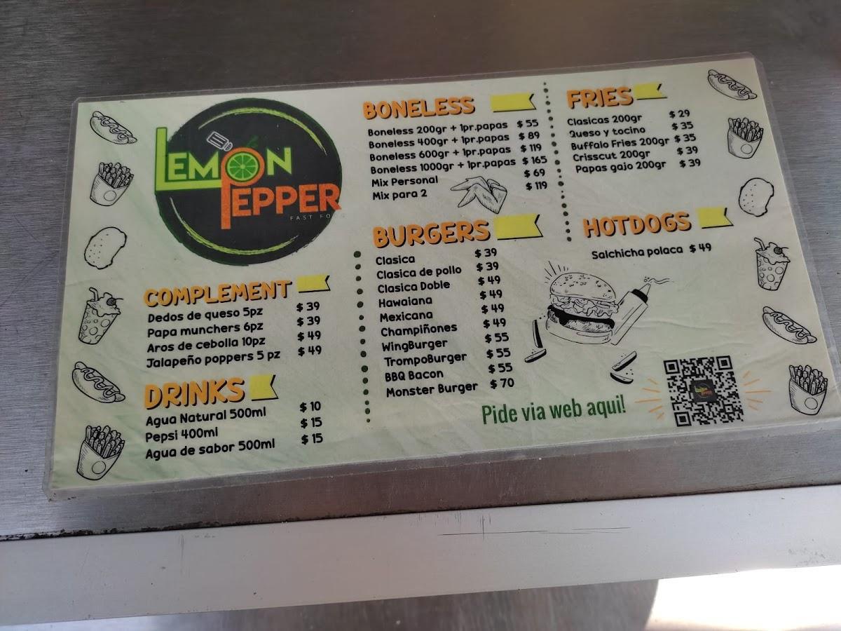 Menu at Lemon Pepper Brisas restaurant, Monterrey