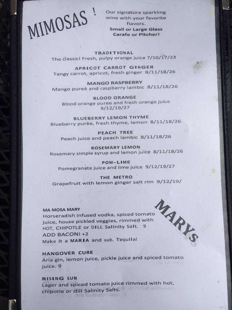 Menu at Ma Mosa's restaurant, Grants Pass