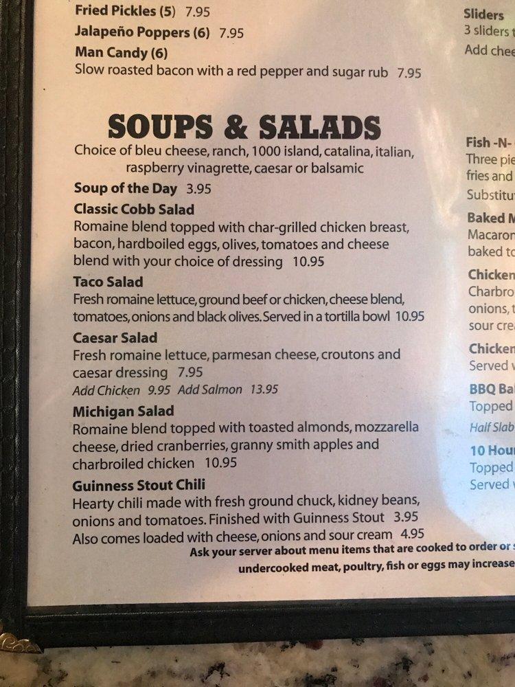 Menu at Union Lake Tap Bar and Grill, Waterford Township