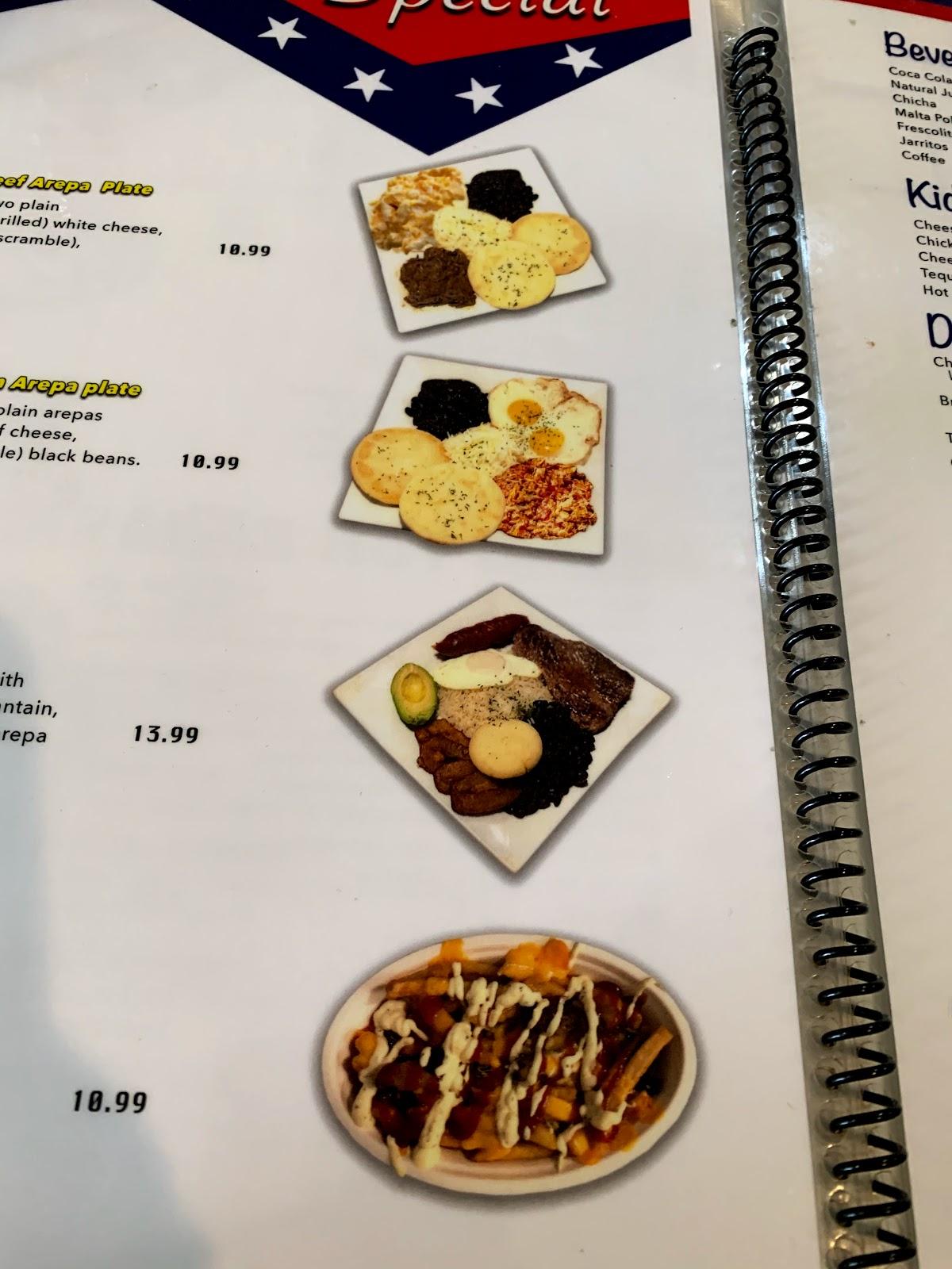 Menu at Caracas Bistro restaurant, Mishawaka