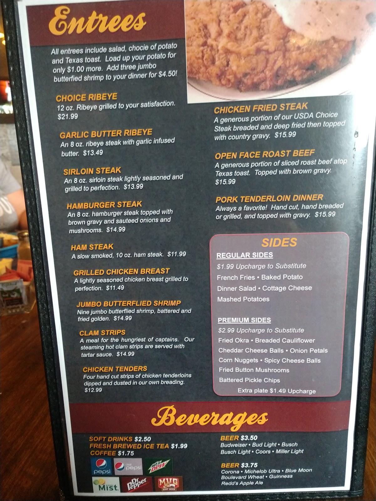 Menu at Lincoln Inn steakhouse, Lincoln