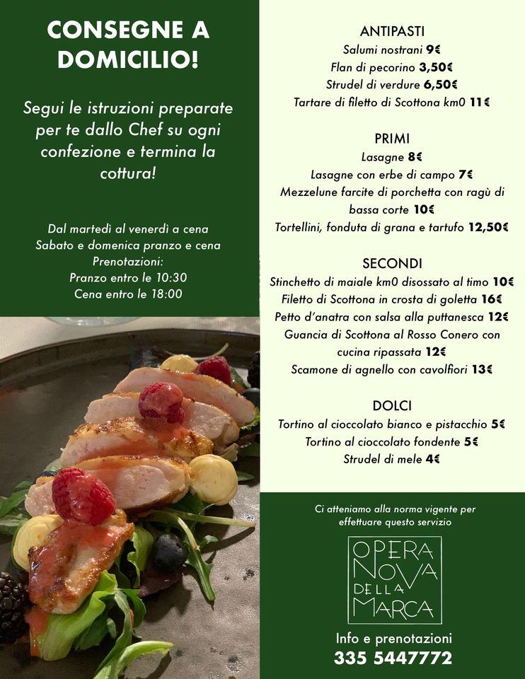 Menu at Opera Nova della Marca restaurant, Ancona
