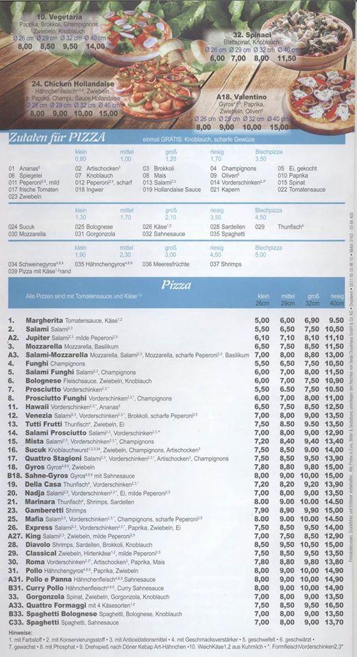 Speisekarte von Athena restaurant, Ottersberg