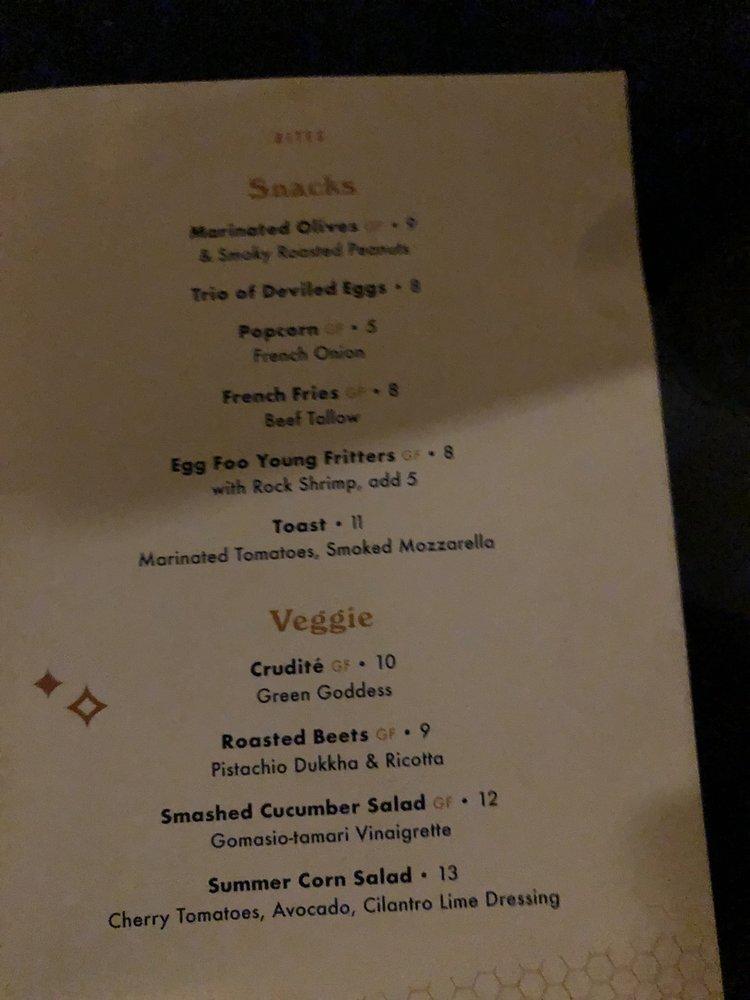 Menu at The Beehive pub & bar, San Francisco