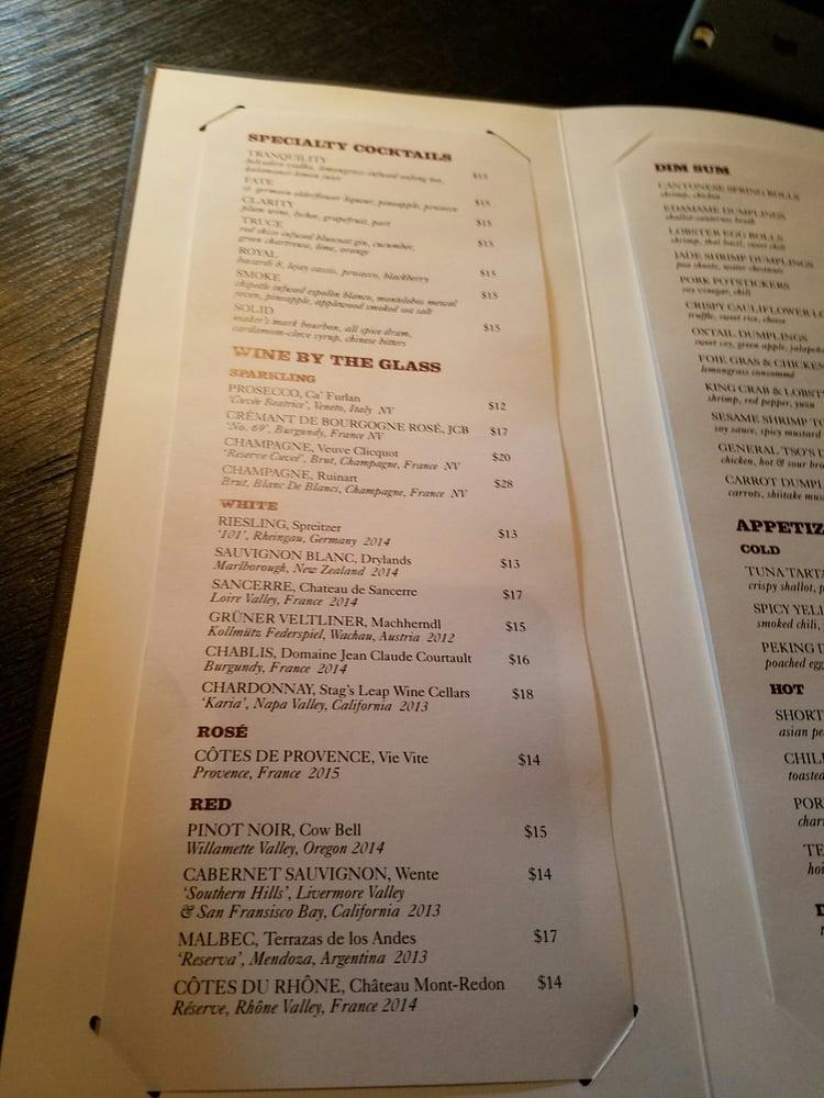 Menu at Buddakan pub & bar, New York City