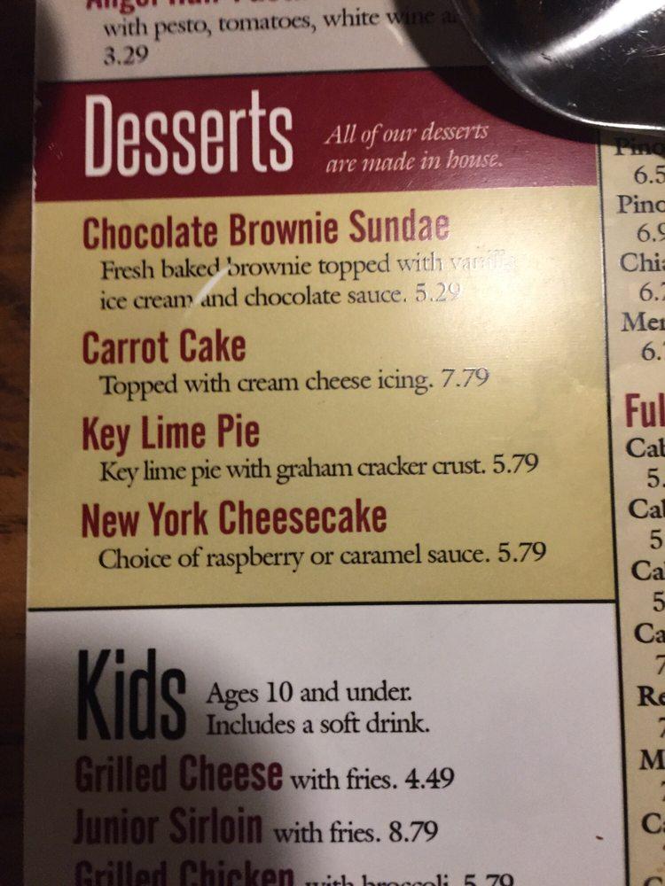 Menu at Lucky's Steakhouse, Bay City