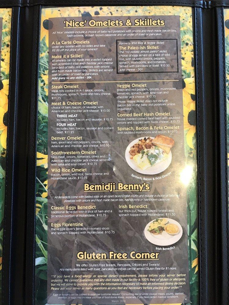 Menu at Minnesota Nice Cafe, Bemidji, 315 Irvine Ave NW
