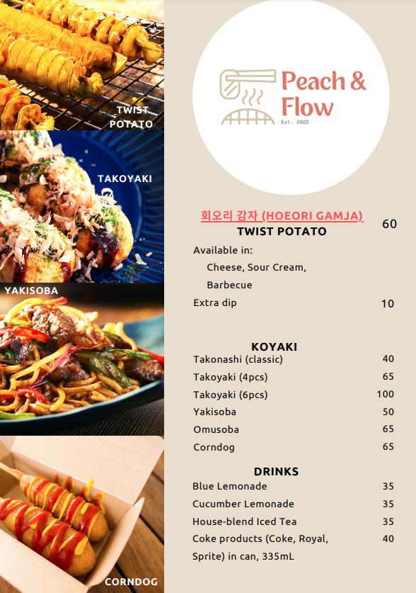 Menu at Peach & Flow pub & bar, Santo Tomas