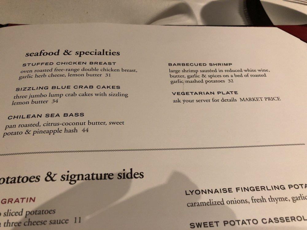 Menu at Ruth's Chris Steak House pub & bar, Irvine, Michelson Dr Suite A