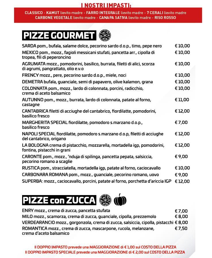 Menu da Pizzeria 1000 Miglia Creperie, Ferrara