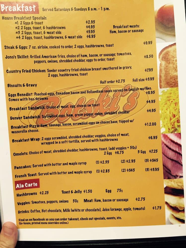 Menu at Botski's pub & bar, Sioux Falls