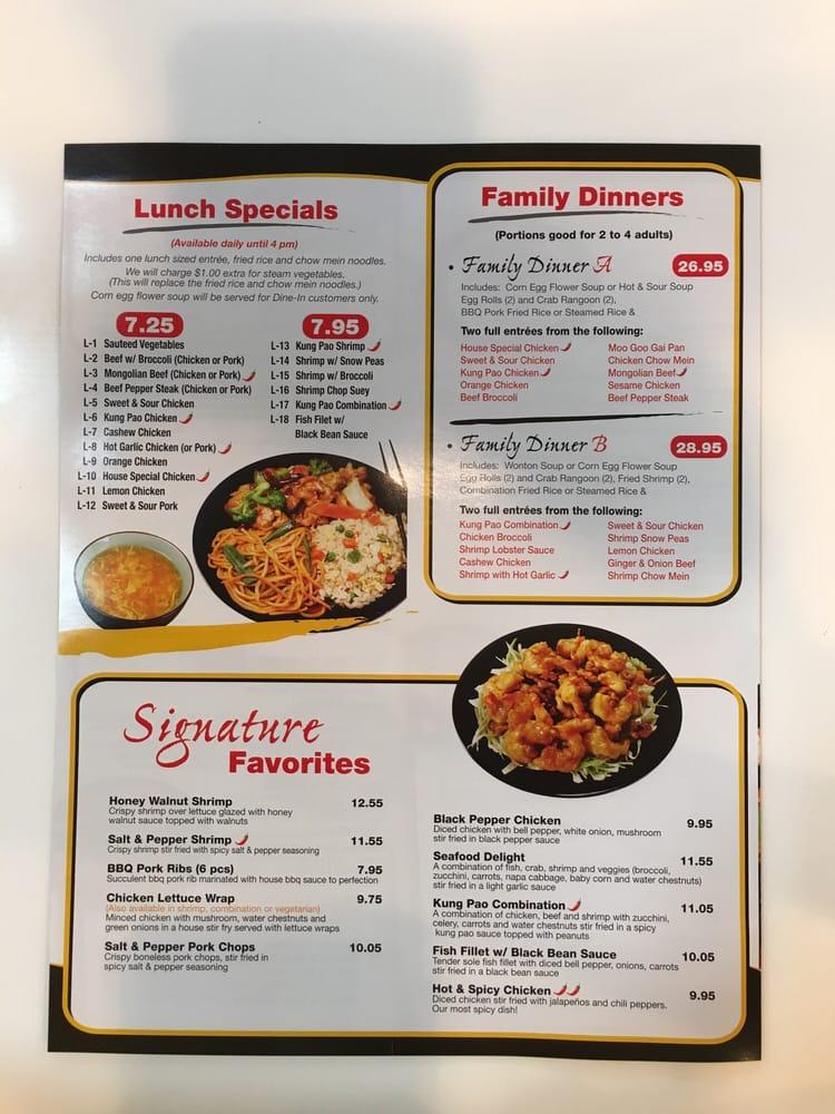 Menu at China A Go Go restaurant, Boulder City
