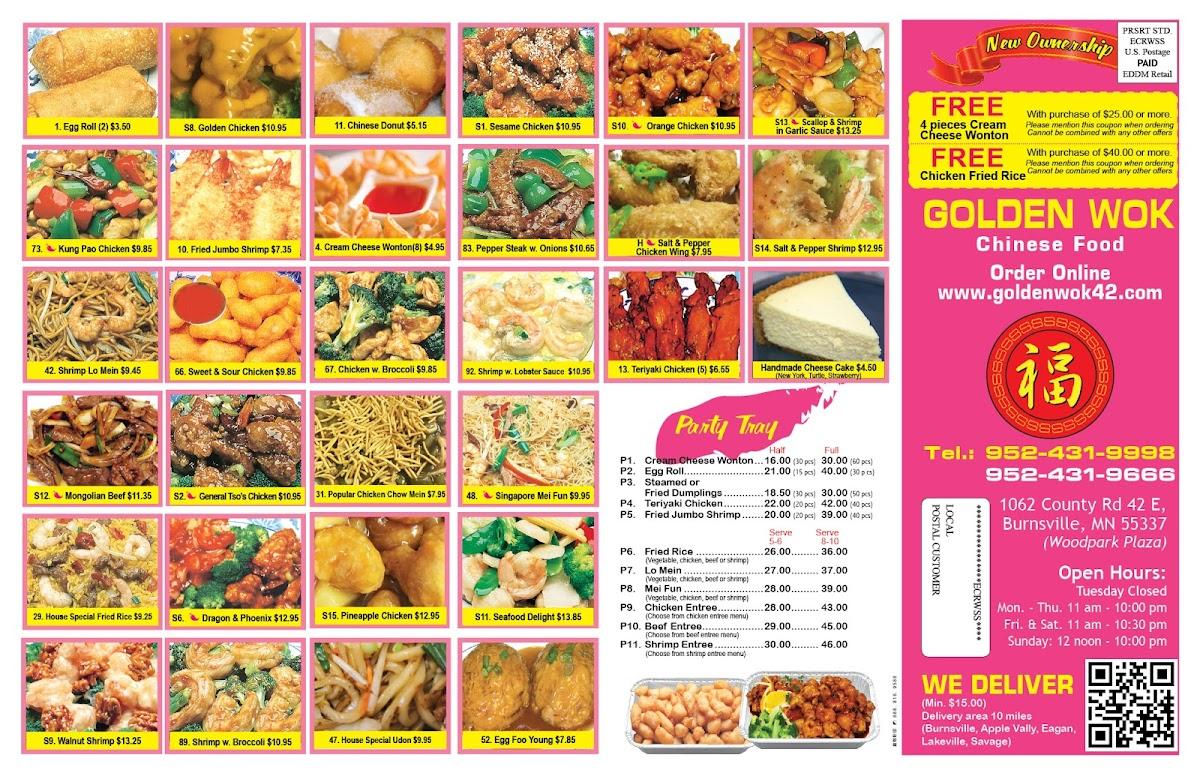 Menu at Golden Wok restaurant, Burnsville