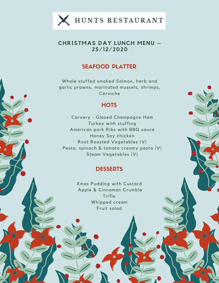 Menu at Hunts Restaurant, Lower Hutt