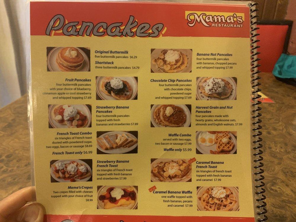 Menu at Mama's Restaurant, Tyler, E 5th St
