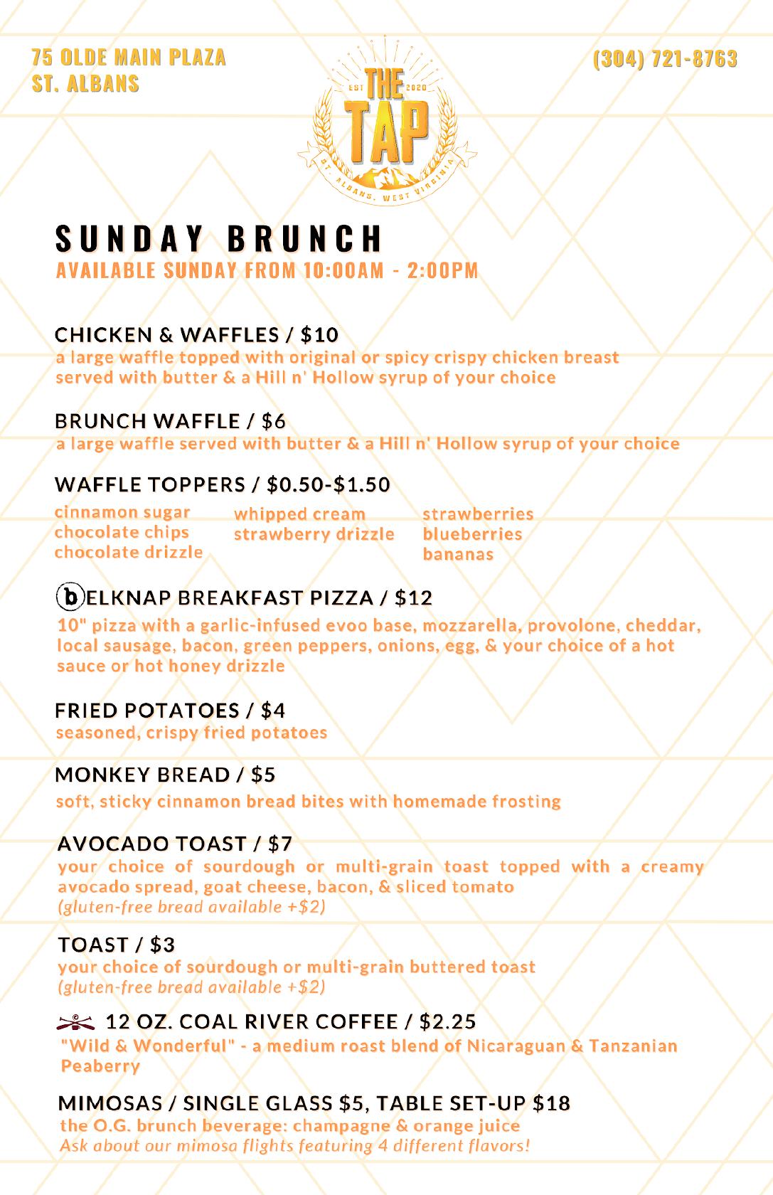 Menu at The Tap pub & bar, Saint Albans