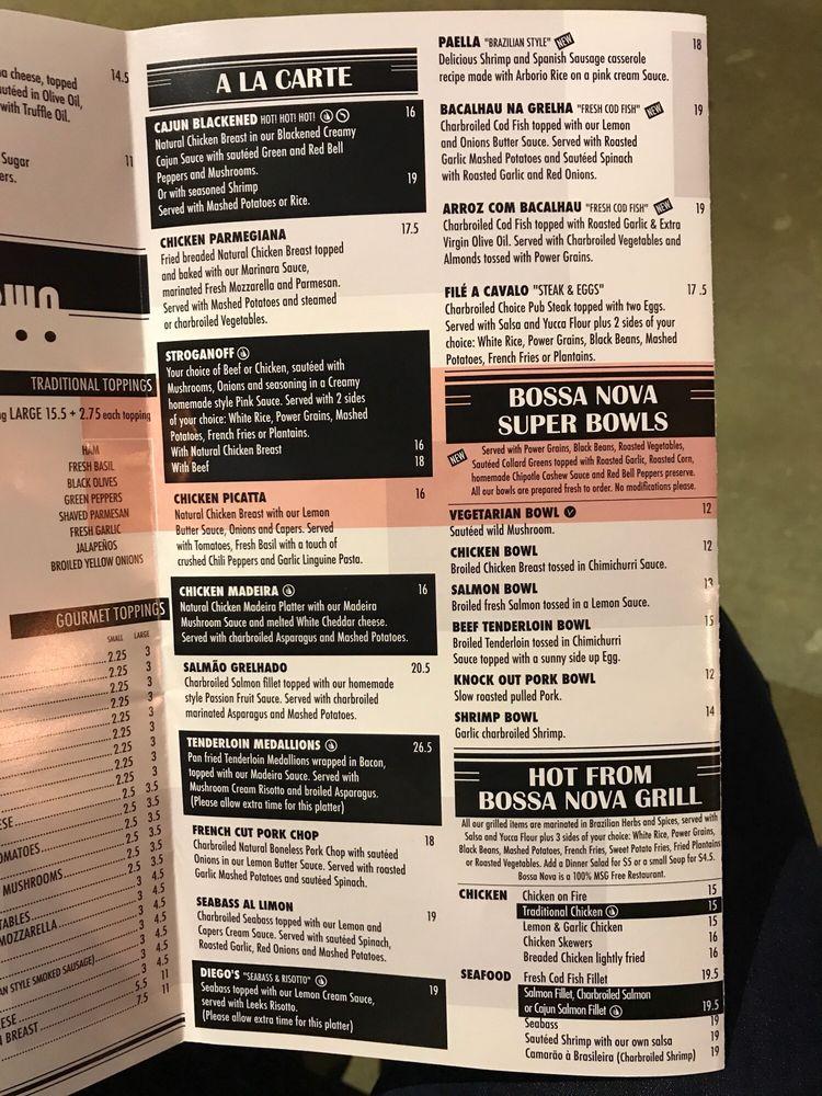 Menu at Bossa Nova Brazilian Cuisine Restaurant & Bakery, Hawthorne ...