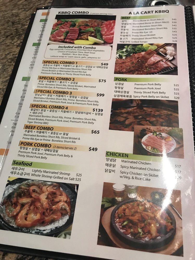 Carta de Kalbi King Korean BBQ & Sushi, Bakersfield