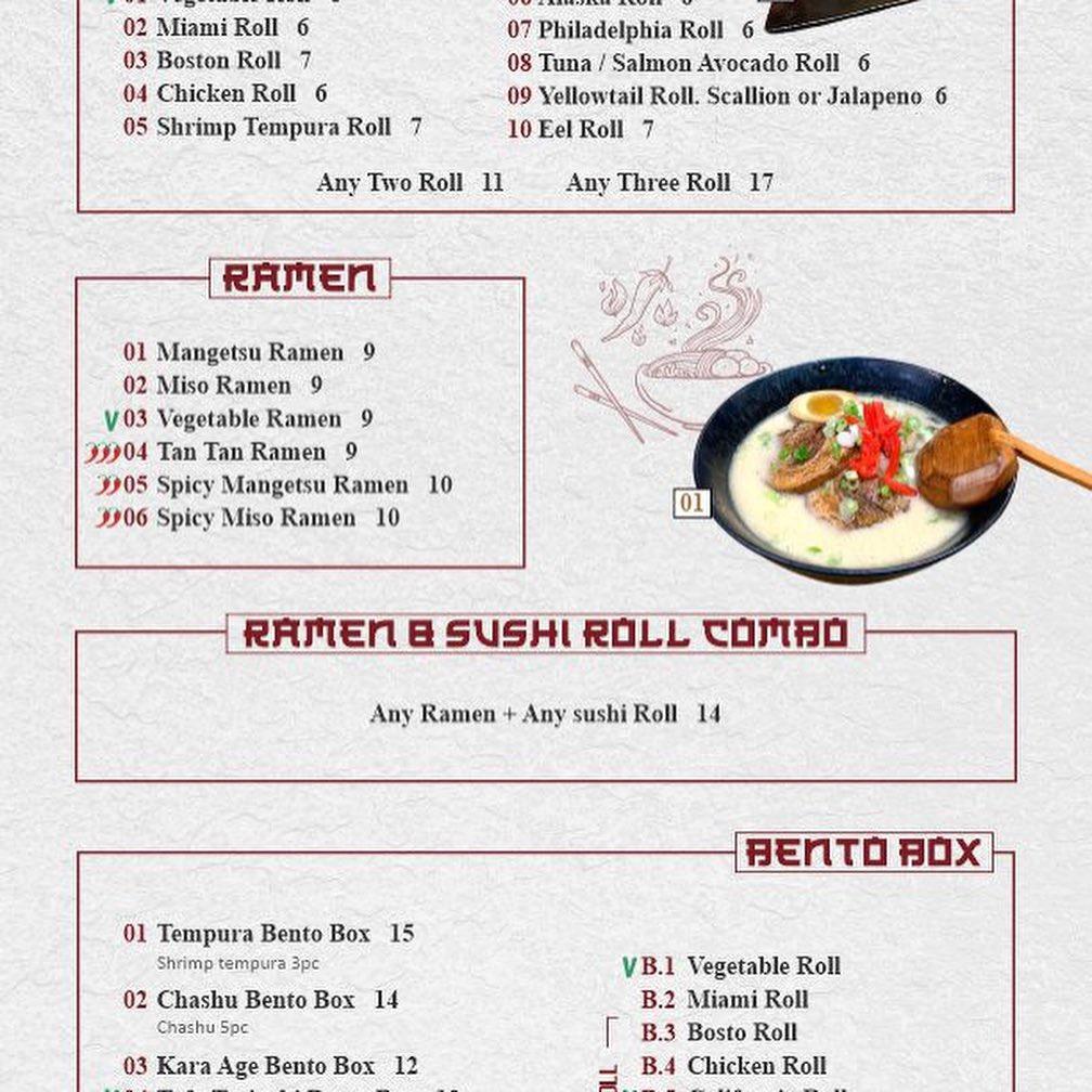 Menu at Mangetsu Farmington restaurant, Farmington, 206 Main St