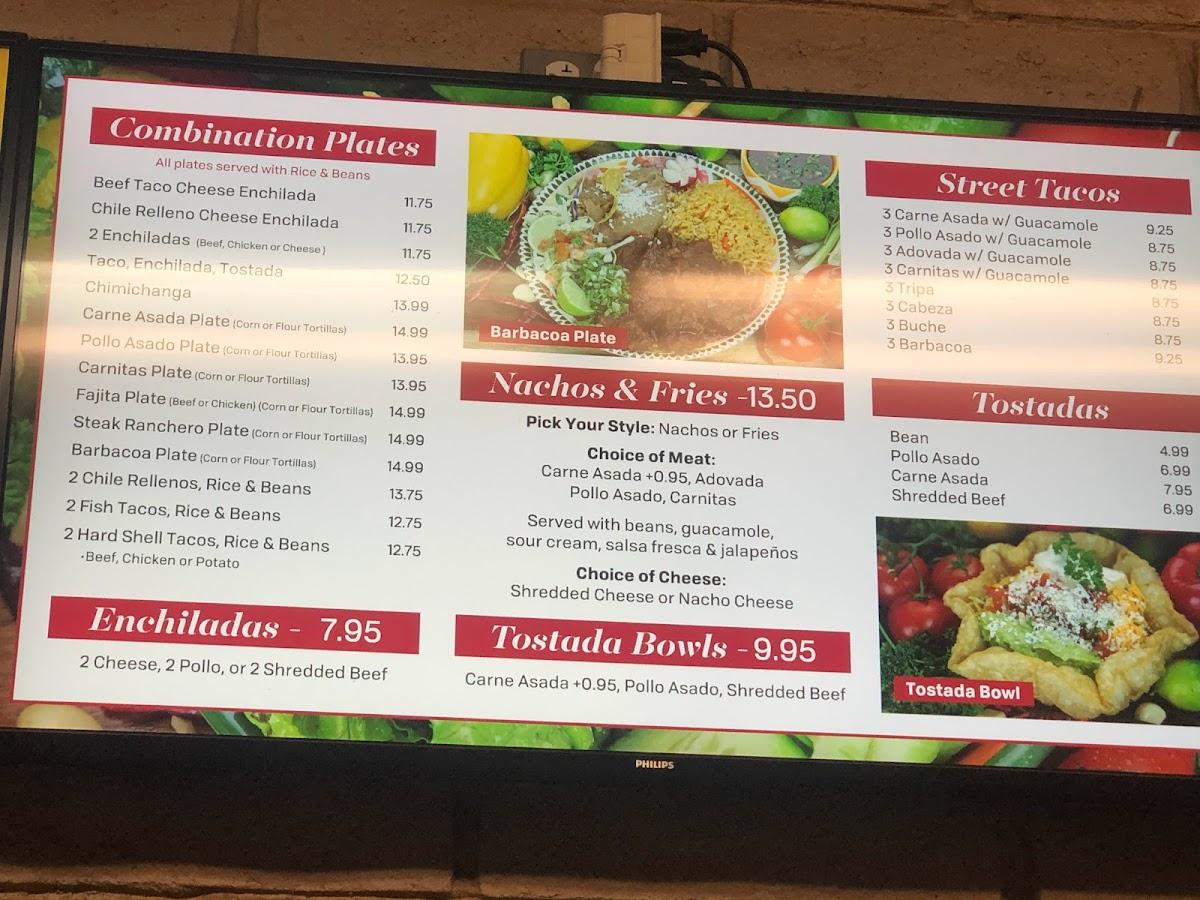 Menu at Palmitos Mexican Eatery restaurant, San Diego