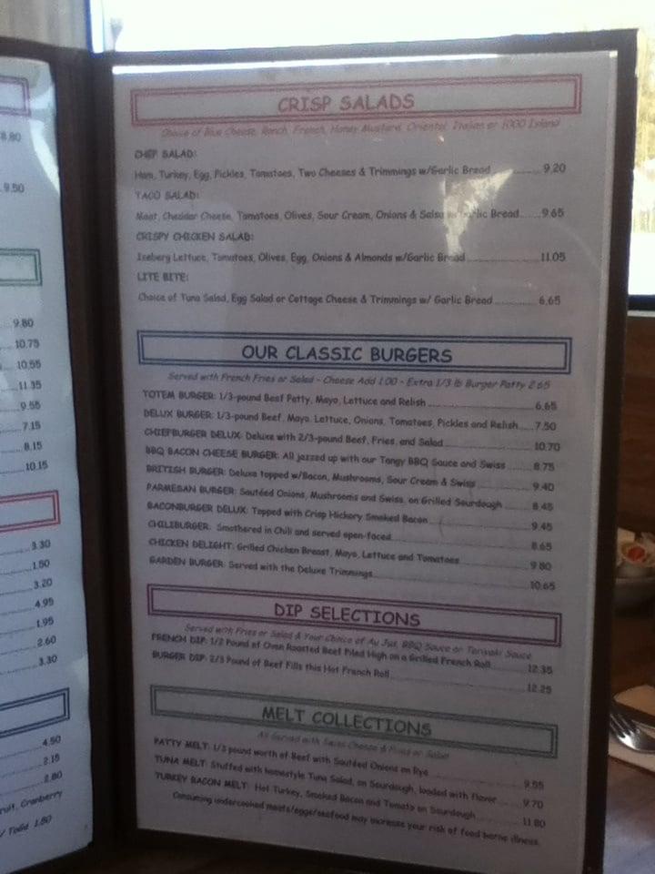 Carta del restaurante Totem Family Dining, Everett