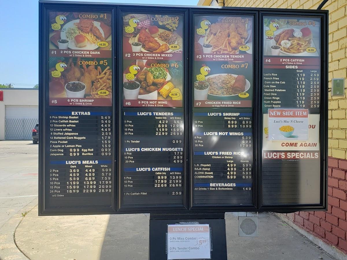 Menu at Luci's Chicken & Rice fast food, Grand Prairie