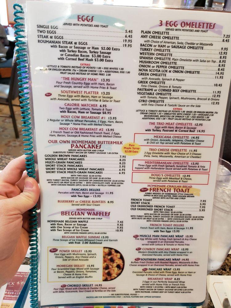 Menu at Mohegan Diner restaurant, Mohegan Lake, E Main St